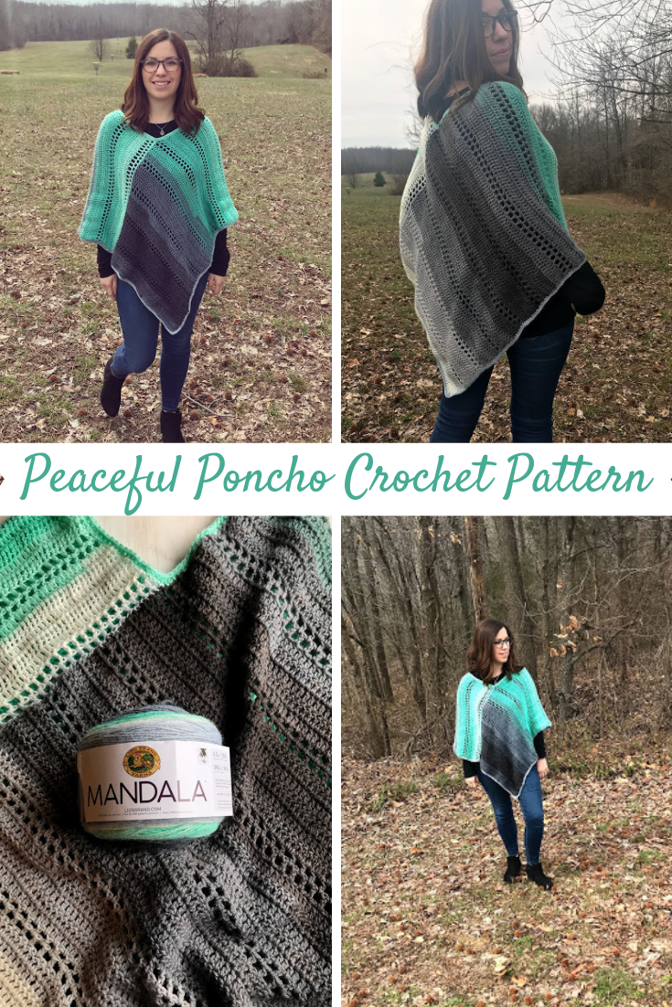 Peaceful Poncho Crochet Pattern in Adult Size - Crochet It Creations