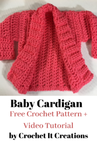 Cameo Cardigan Baby Size Crochet Pattern - Crochet It Creations