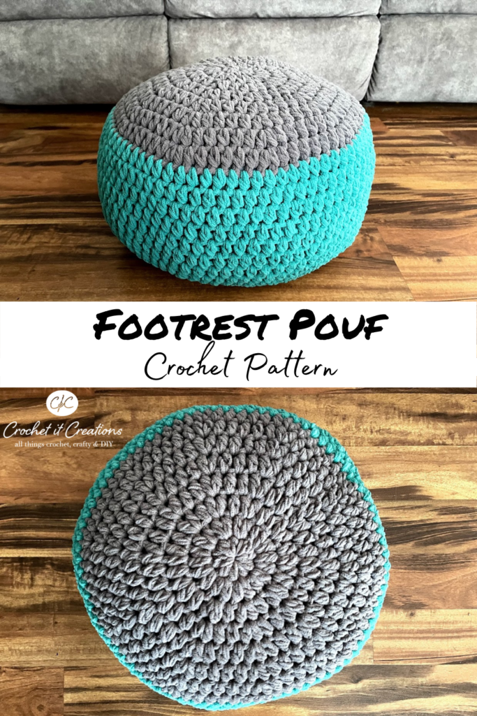 Footrest Pouf Crochet Pattern - Crochet It Creations